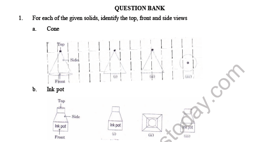 CBSE Class 8 Maths Visualising Solids Shapes Question Bank